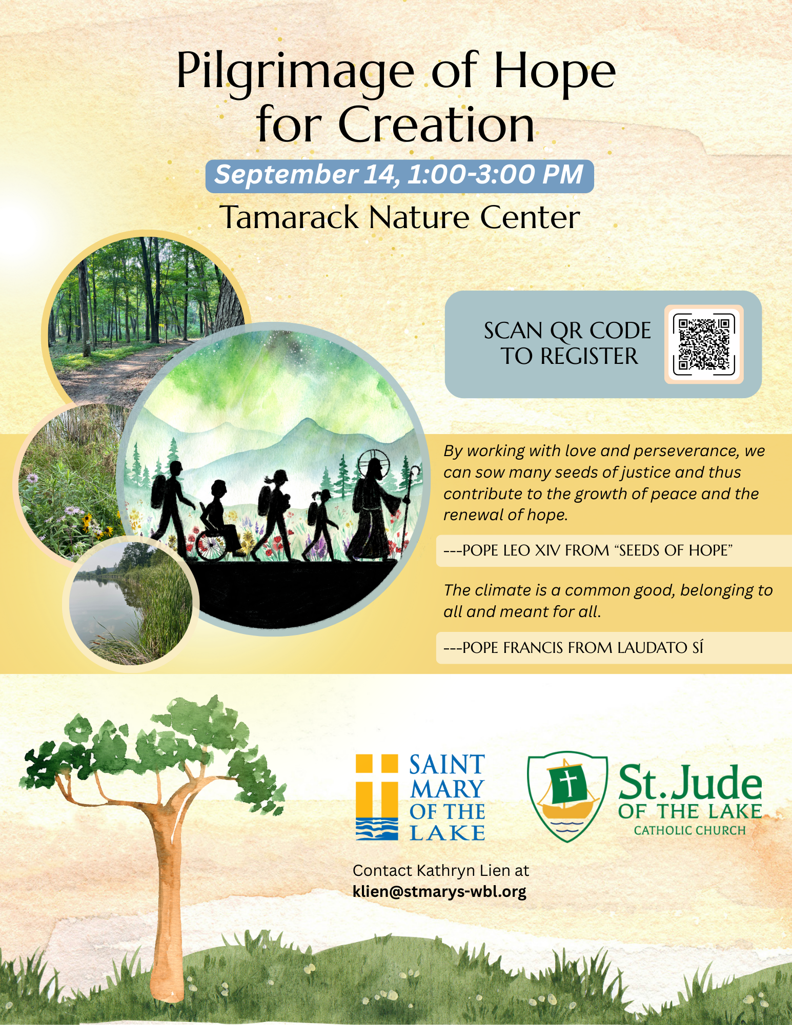 Pilgrimage of Hope for Creation flyer - St. Mary of the Lake